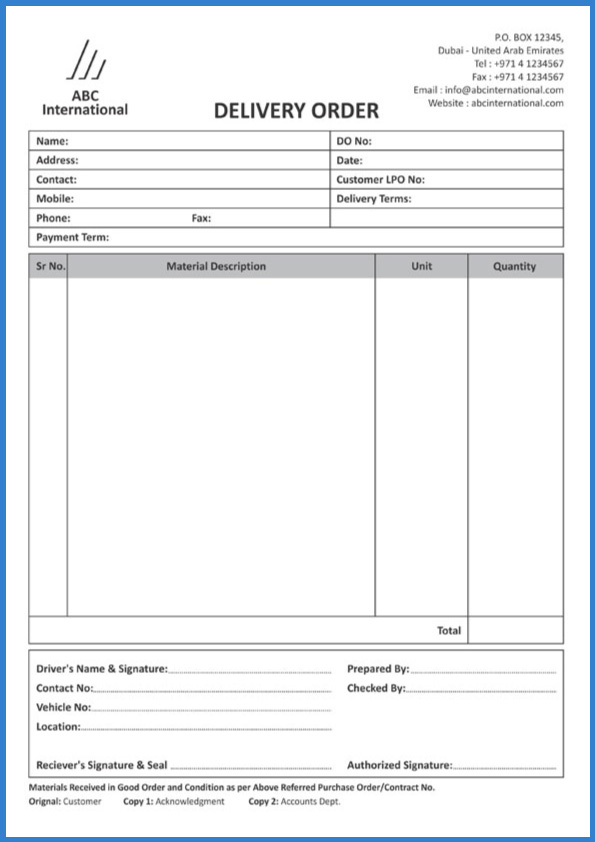 Delivery Order - Color Track Printing Center