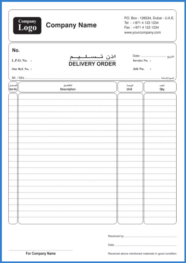 Delivery Order - Color Track Printing Center