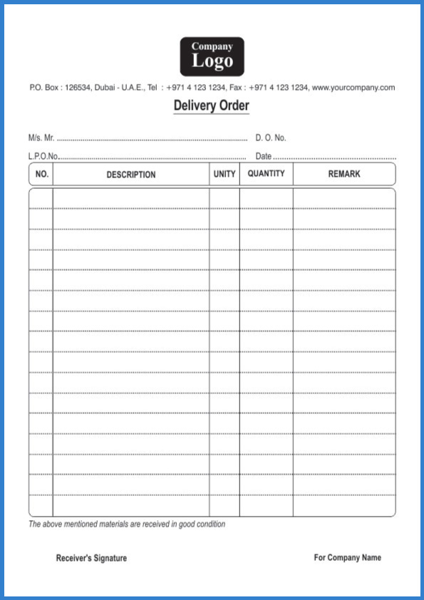 Delivery Order - Color Track Printing Center