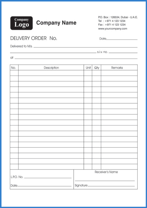 Delivery Order - Color Track Printing Center